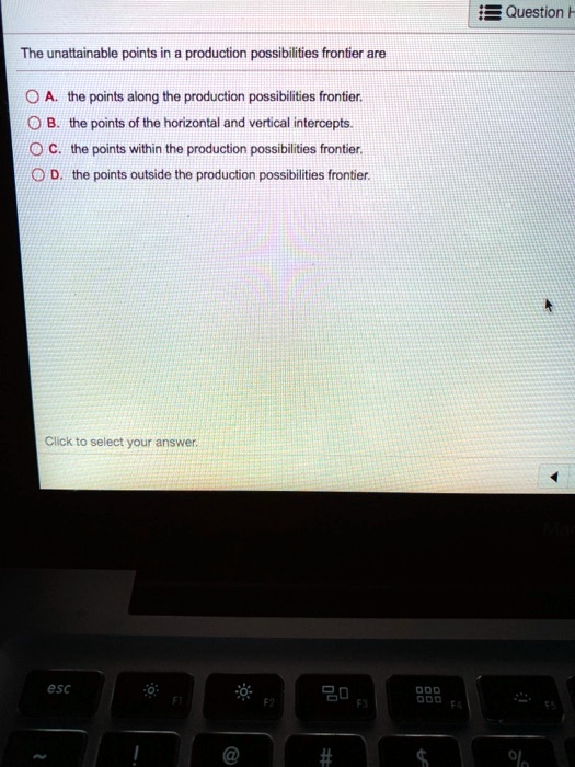 SOLVED: Question The unattainable points in a production possibilities ...