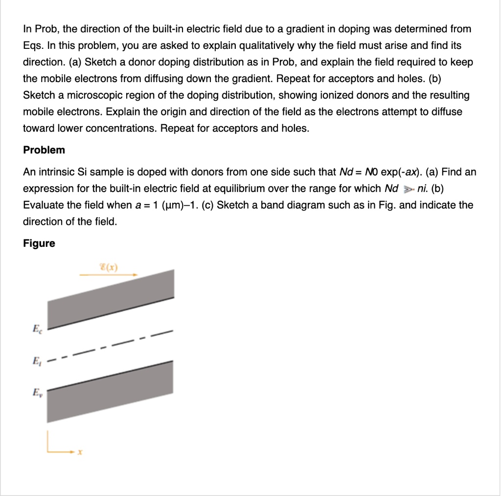 SOLVED: In Problem, the direction of the built-in electric field due to ...