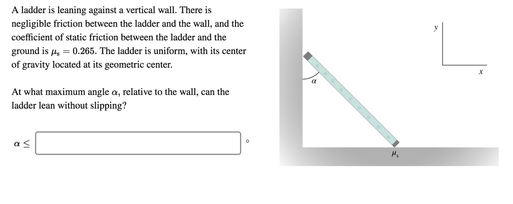 SOLVED: A ladder is leaning against a vertical wall. There is ...
