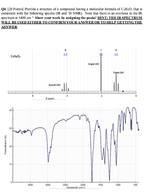 SOLVED: 04.|20 Points] Provide structure consistent with the molecular ...