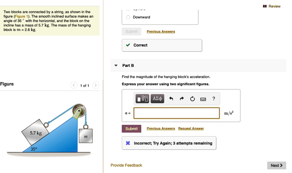 review two blocks are connected by string as shown in the figure figure the smooth inclined ...