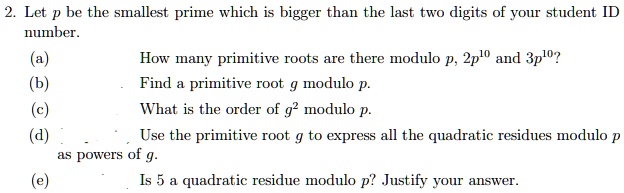 SOLVED:Let p be the smallest prime which is bigger than the last two ...