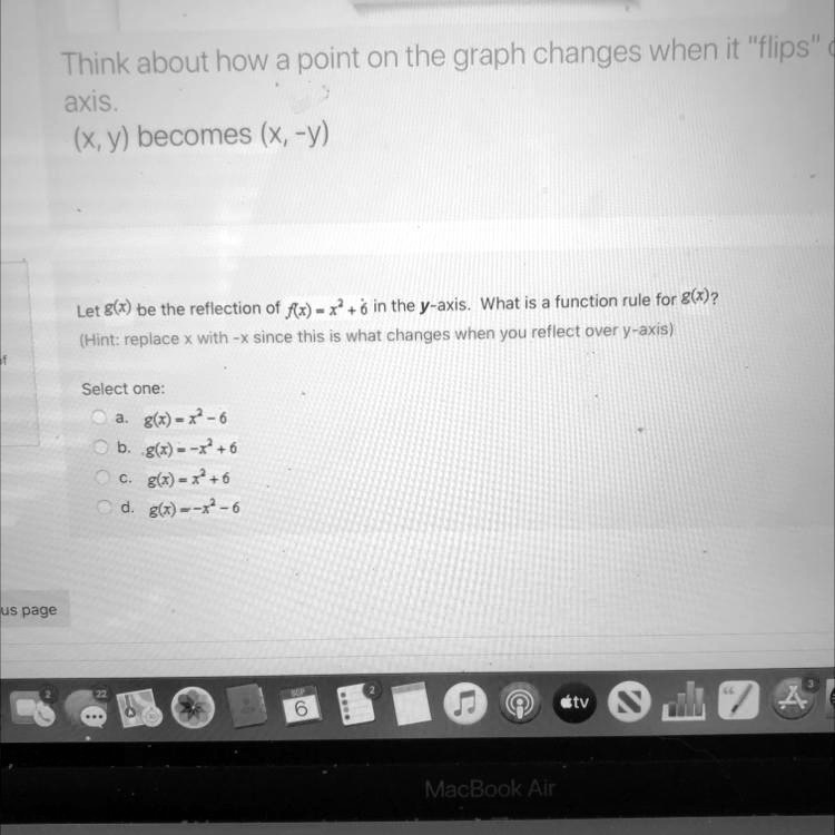 Think about how a point on the graph changes when it "flips" axis. (x ...