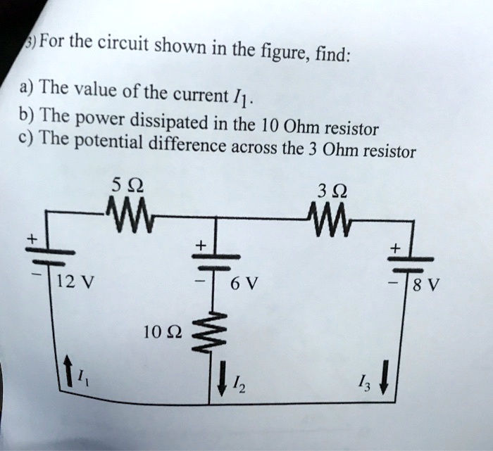 SOLVED: s For the circuit shown in the figure, find: aThe value of the current I b) The power ...