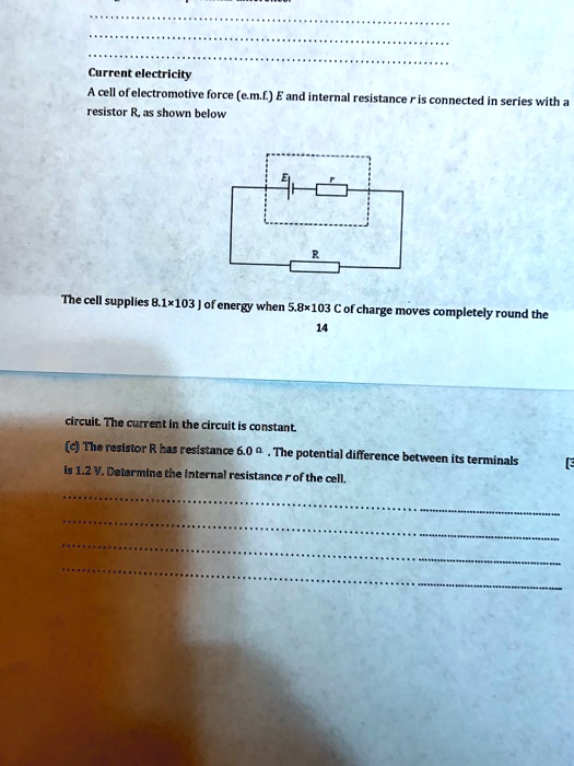 current electricity cell of electromotive force e mf and internal ...