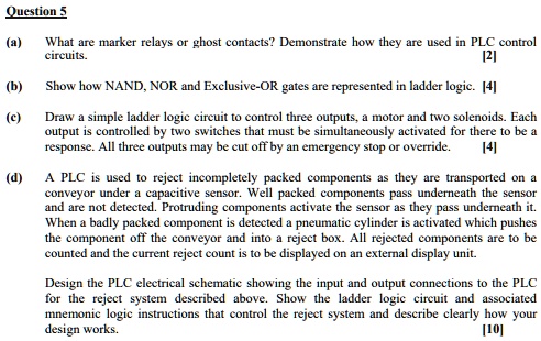 SOLVED: Text: Question 5 (a) What are marker relays or ghost contacts ...