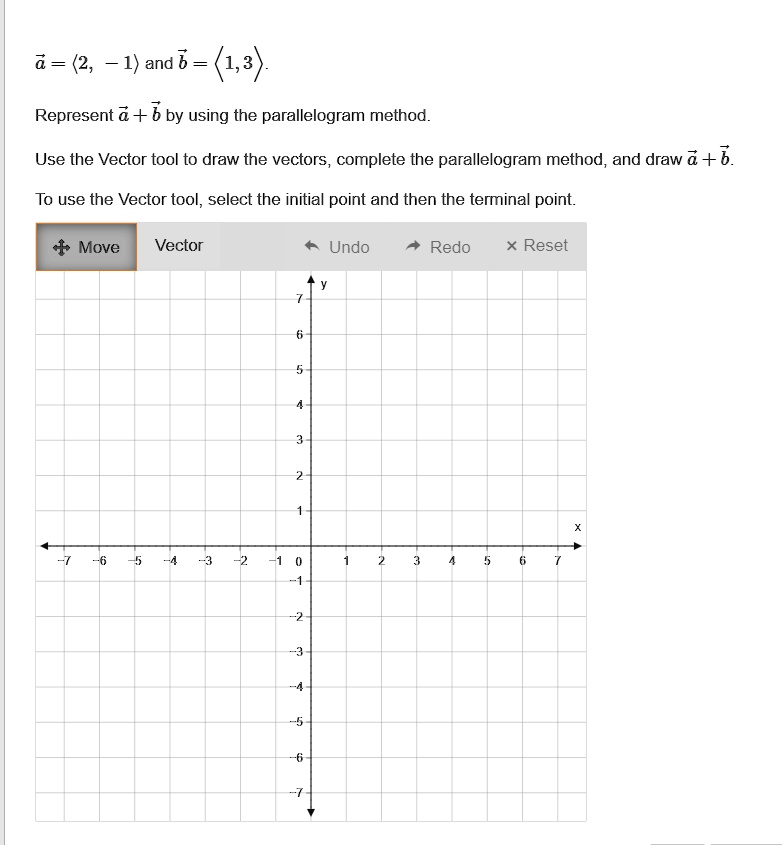 a 2 1 and 13 represent by using the parallelogram method use the vector ...