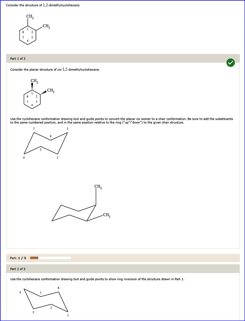 consider the structure of 12 dimethylcyclohexane ch3 ch3 part 1 of 5 consider the planar ...