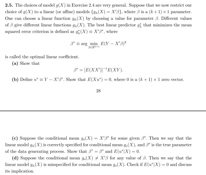 2.5. The choices of model g(X) in Exercise 2.4 are very general ...