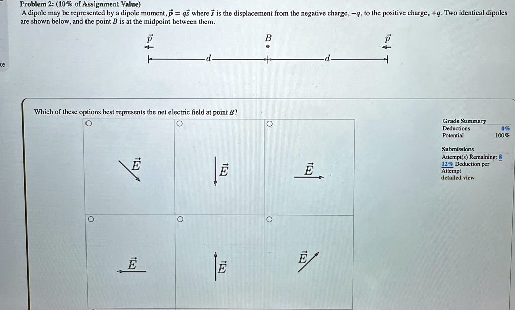 problem 2 10 of assignment value a dipole may be represented by a ...