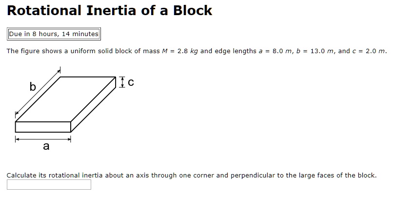 rotational inertia of a block due in hours 14 minutes the figure shows ...