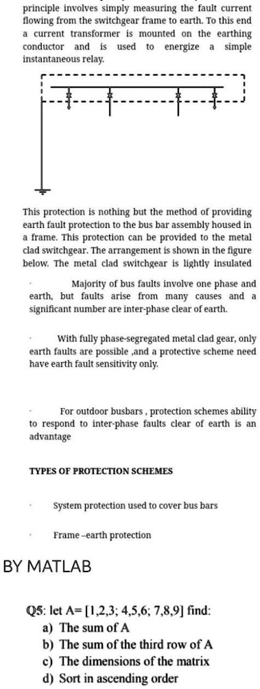 SOLVED: The principle involves simply measuring the fault current ...