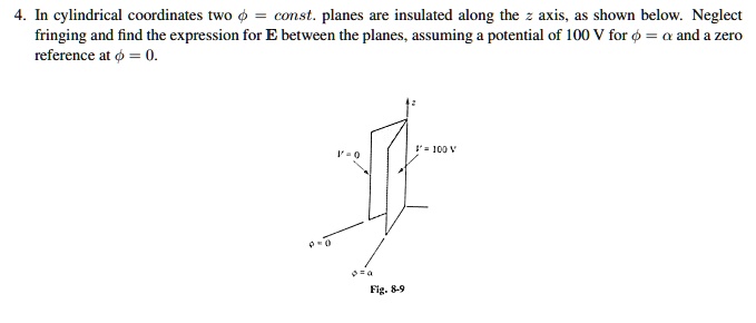 SOLVED: In cylindrical coordinates, two planes with constant Ï are ...