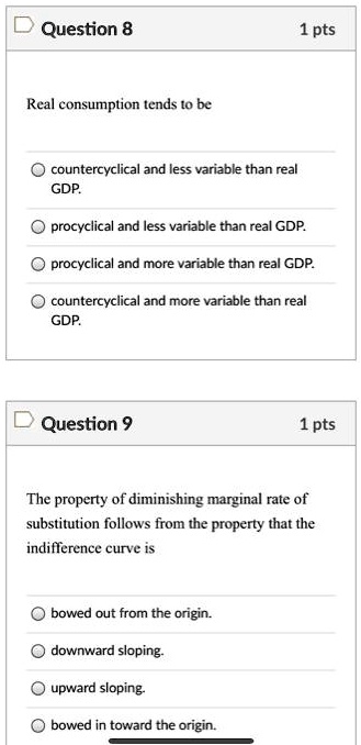 SOLVED: Real consumption tends to be countercyclical and less variable ...