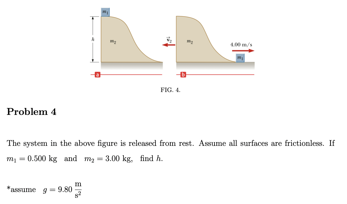 FIG. 4. Problem 4 The system in the above figure is released from rest. Assume all surfaces are ...
