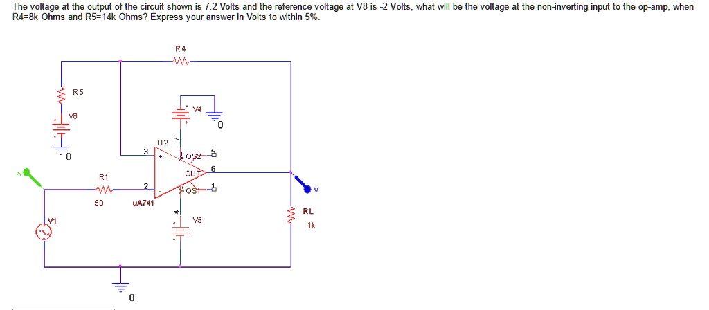 SOLVED: The voltage at the output of the circuit shown is 7.2 Volts and ...