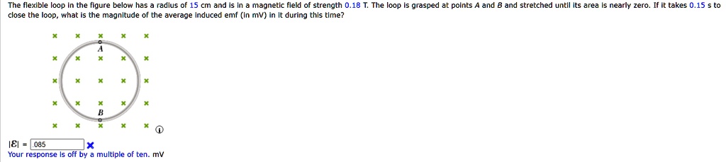 SOLVED: The flexible loop in the figure below has a radius of 15 cm and is in a magnetic field ...
