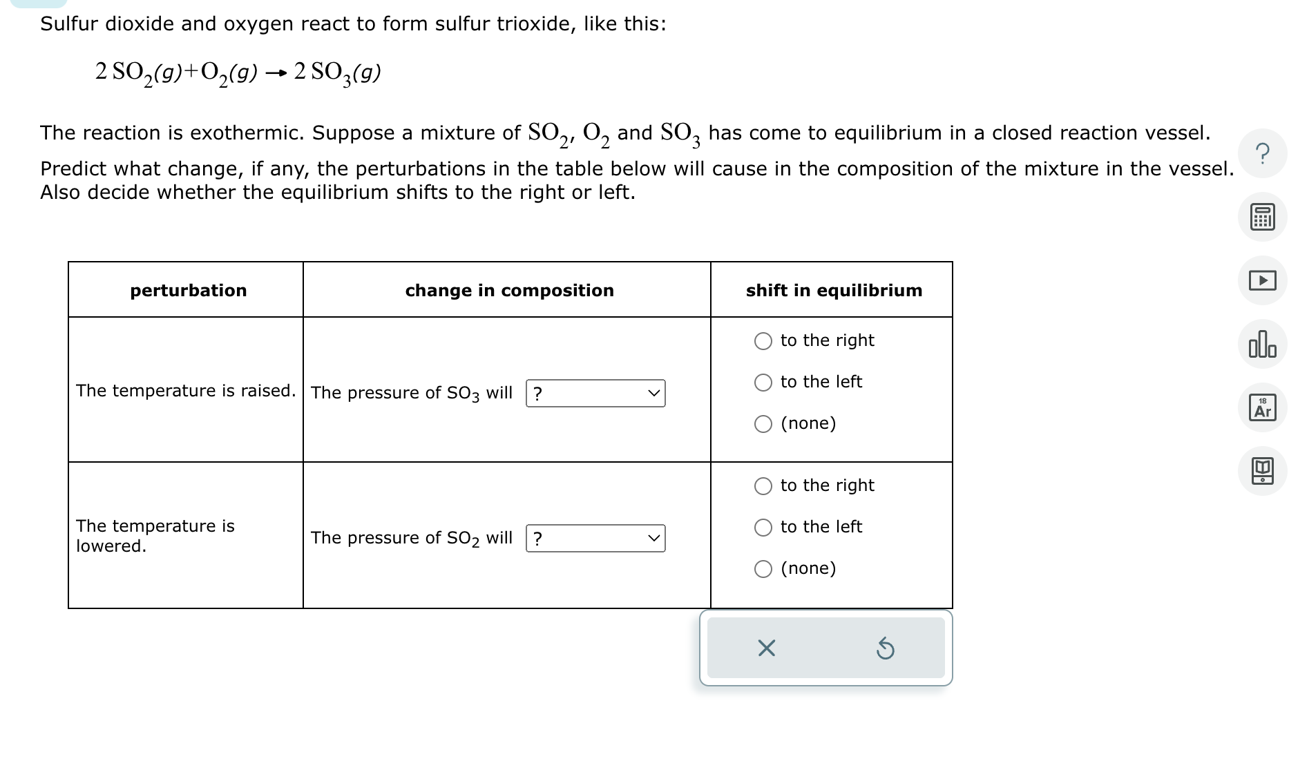 Sulfur dioxide and oxygen react to form sulfur trioxide, like this: 2 ...