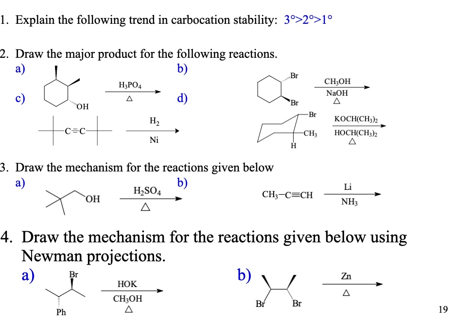 SOLVED:1. Explain the following trend in carbocation stability: 3072971 ...
