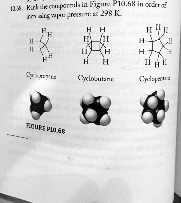 1068 rank the compounds in figure p1068 in order of increasing vapor ...