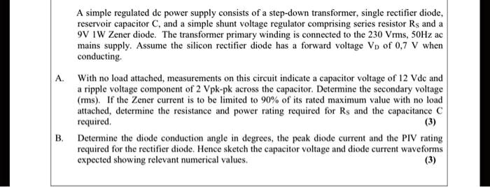 SOLVED: A simple regulated power supply consists of 4 step-down ...