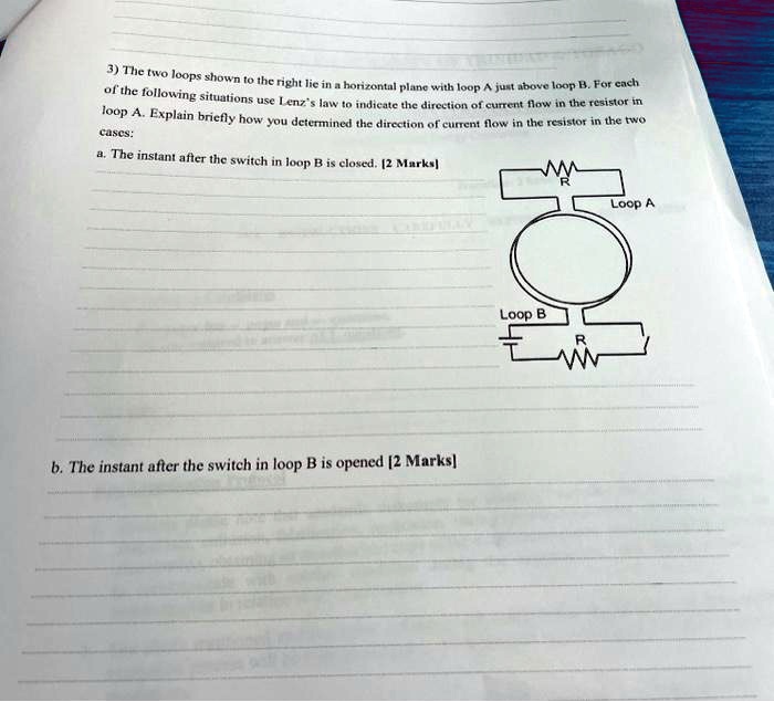 3) The two loops shown to the right lie in a horizontal...