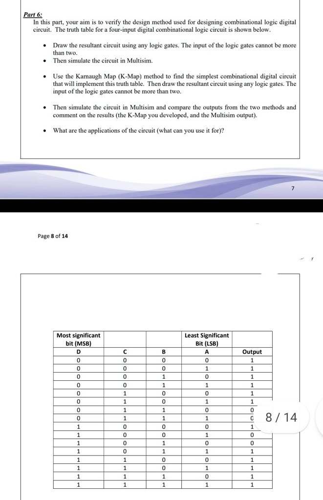 SOLVED: Part 6: In this part, your aim is to verify the design method used for designing ...