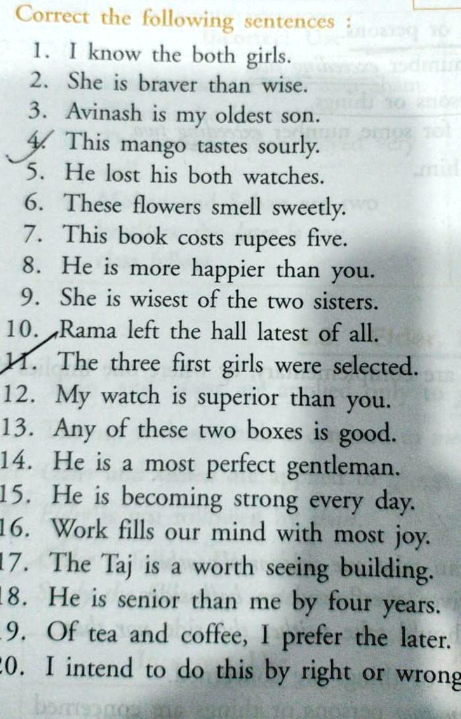 SOLVED: 'correct the sentence using degree of comparison'