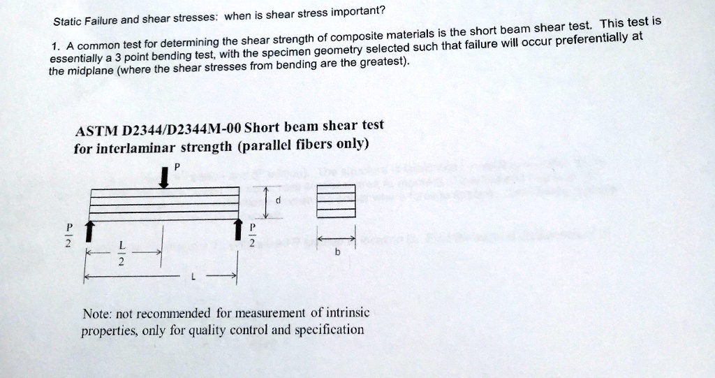 Static Failure and shear stresses: when is shear stress important? 1. A ...