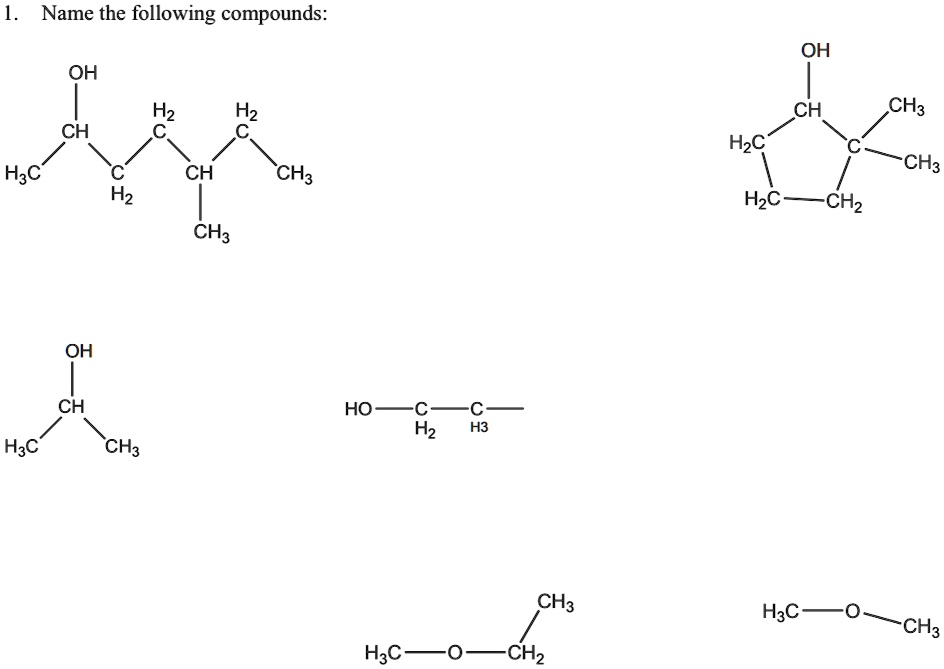 Name The Following Compounds Please Name All Will Rate Name The