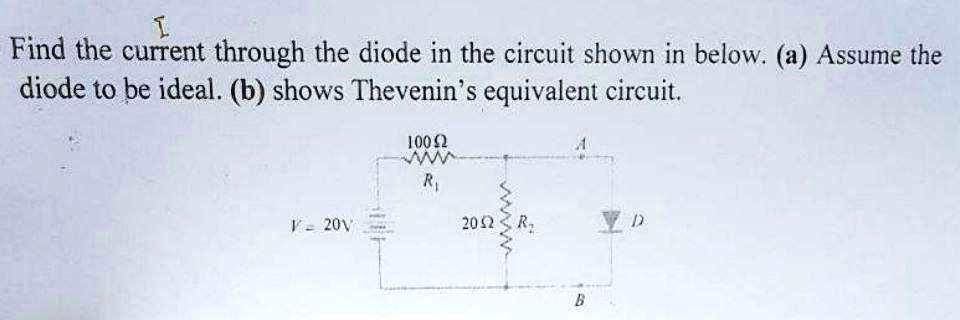Find the current through the diode in the circuit shown in below: (a ...