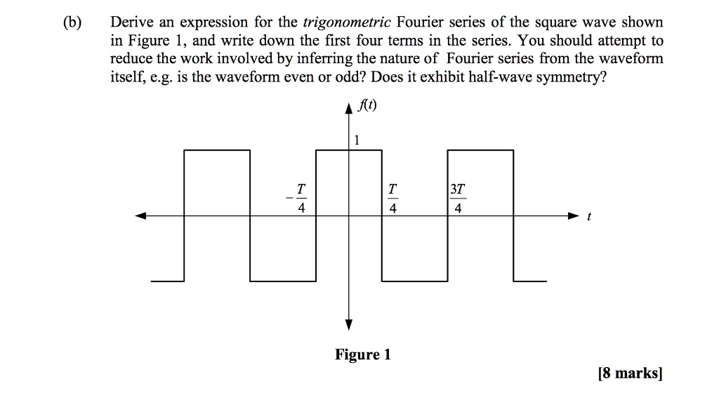 (b) Derive an expression for the trigonometric Fourier series of the ...