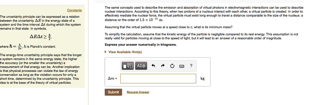The uncertainty principle can be expressed as a relation between the ...
