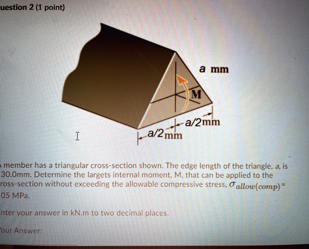 a member has a triangular cross section shown the edge length of the ...