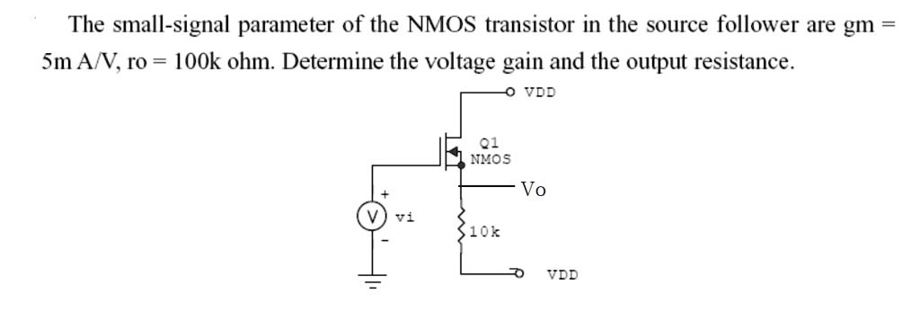 The small-signal parameter of the NMOS transistor in the source ...