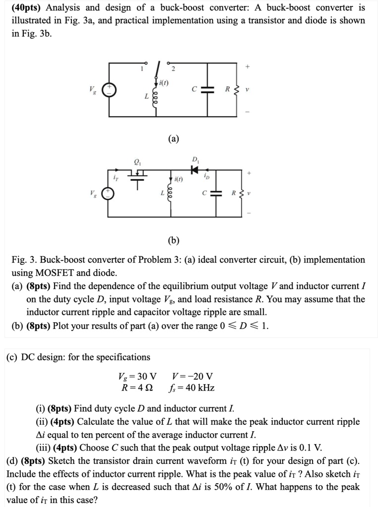 [GET ANSWER] 40pts analysis and design of a buck boost converter a buck ...