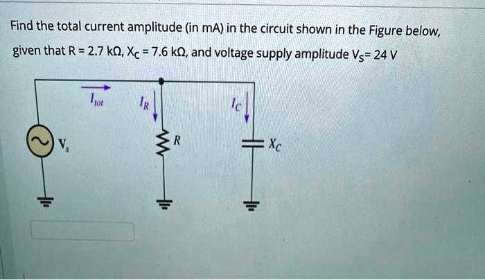 SOLVED:Find the total current amplitude (in mA) in the circuit shown in ...