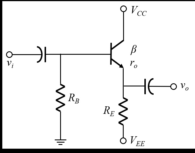 SOLVED: About the emitter follower amplifier circuit VT = 25.9 mV VBE ...