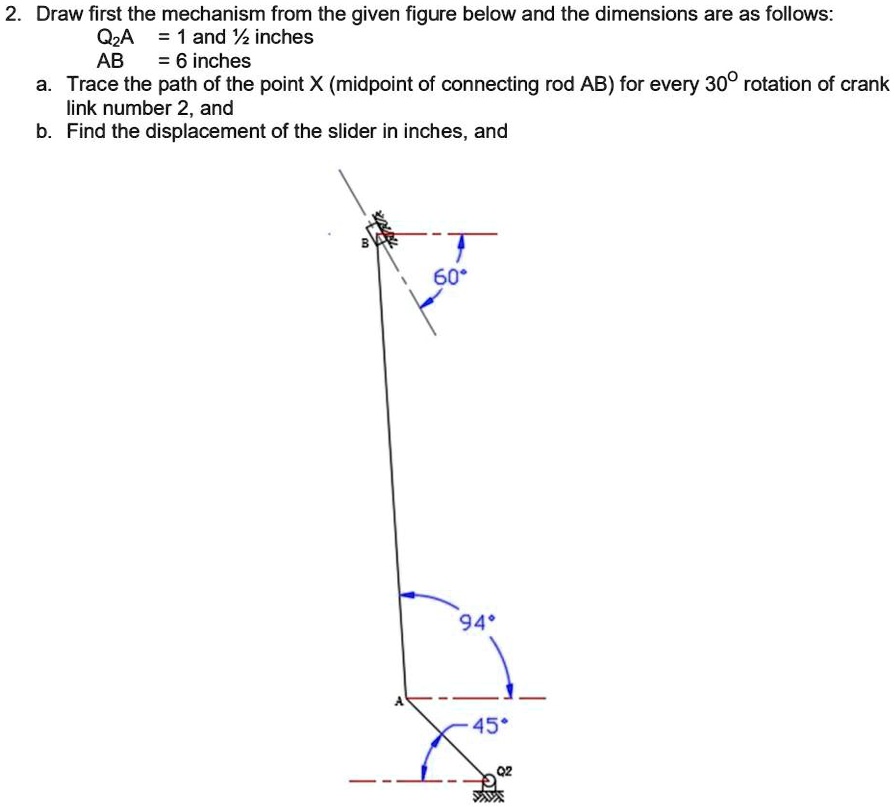 2 draw first the mechanism from the given figure below and the ...