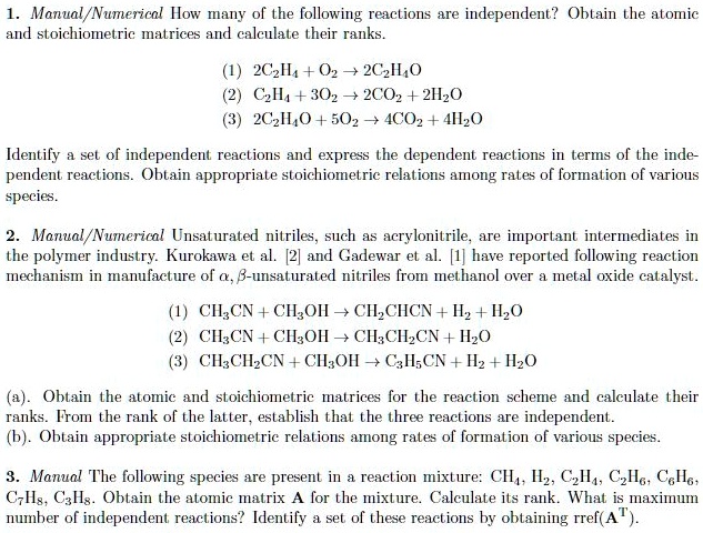 SOLVED: Manual/Numerical How many of the following reactions are ...