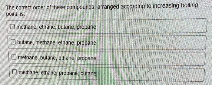 SOLVED: The correct order of these compounds arranged according t0 ...