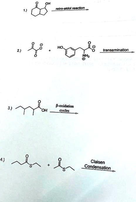 SOLVED: draw the structures of all the questions retro-aldol reaction ...