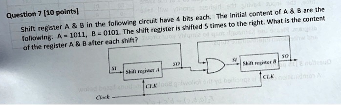 SOLVED: Question 7 [10 points] Shift register A B in the following ...
