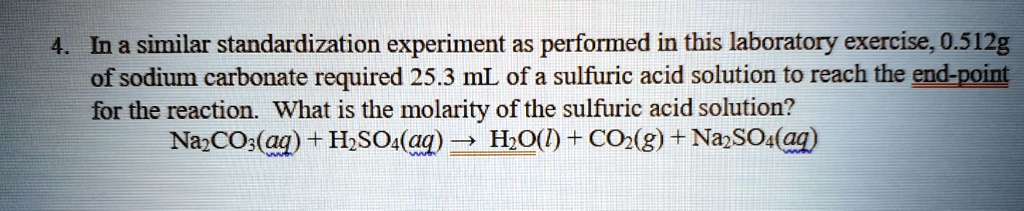 SOLVED:4. In a similar standardization experiment aS performed in this ...