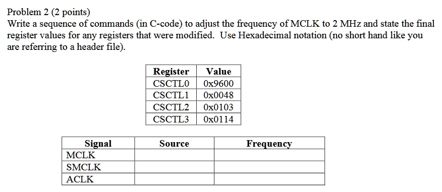 Solved Problem 2 2 Points Write A Sequence Of Commands In C Code 2285