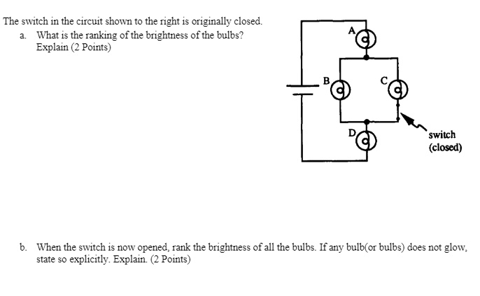 The switch in the circuit shown to the right is originally closed. a ...