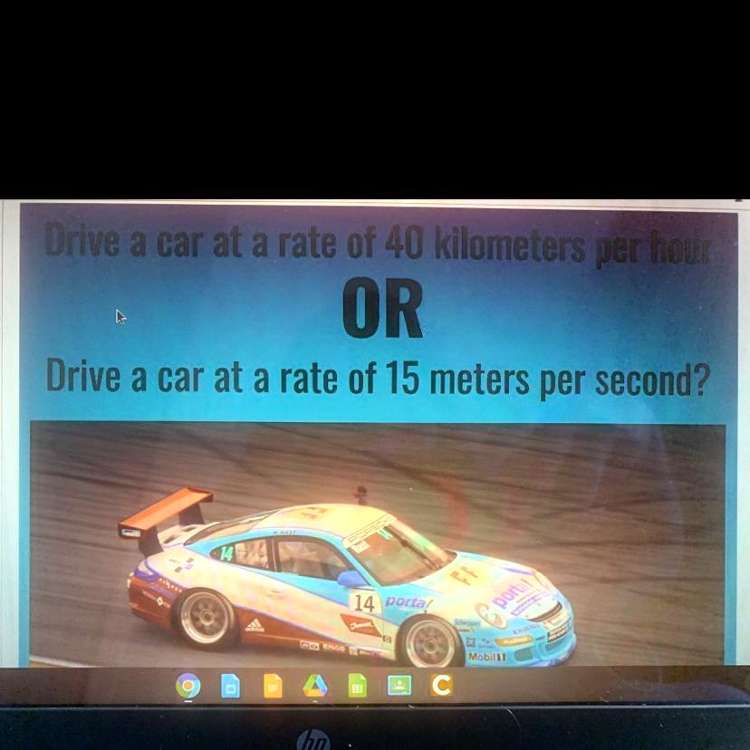 Drive a car at a rate of 40 kilometers per hour OR Drive a car at a ...