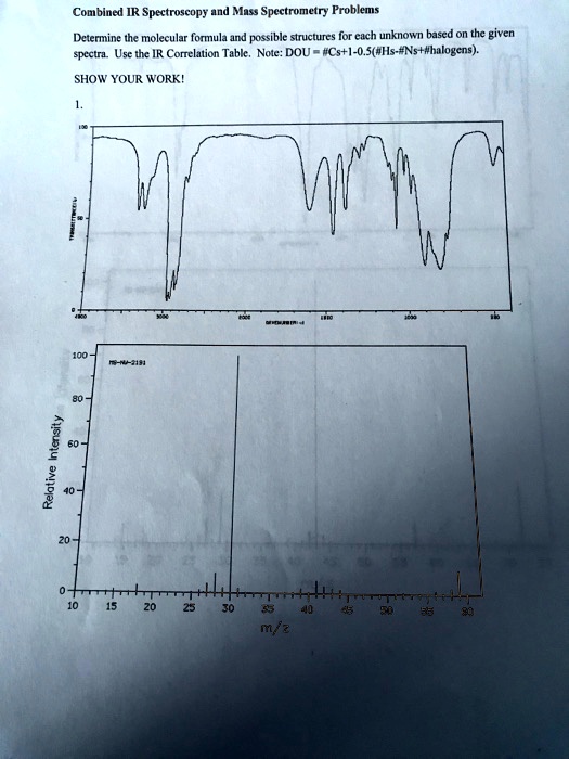 SOLVED:Conbined IR Spectroscopy and Mass Spectrometry Problems ...