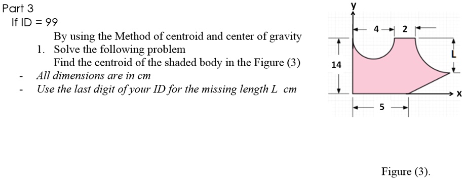 SOLVED: Part 3 If ID = 99 By using the Method of centroid and center of ...