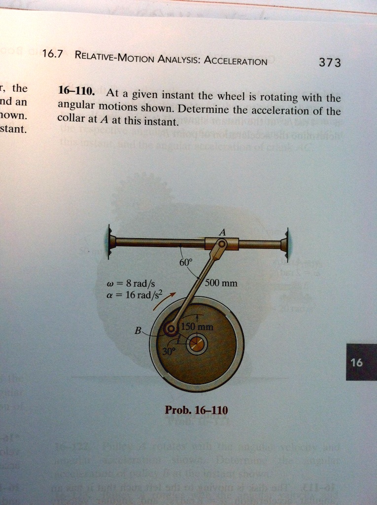 SOLVED: At a given instant, the wheel is rotating with the angular motions shown. Determine the ...